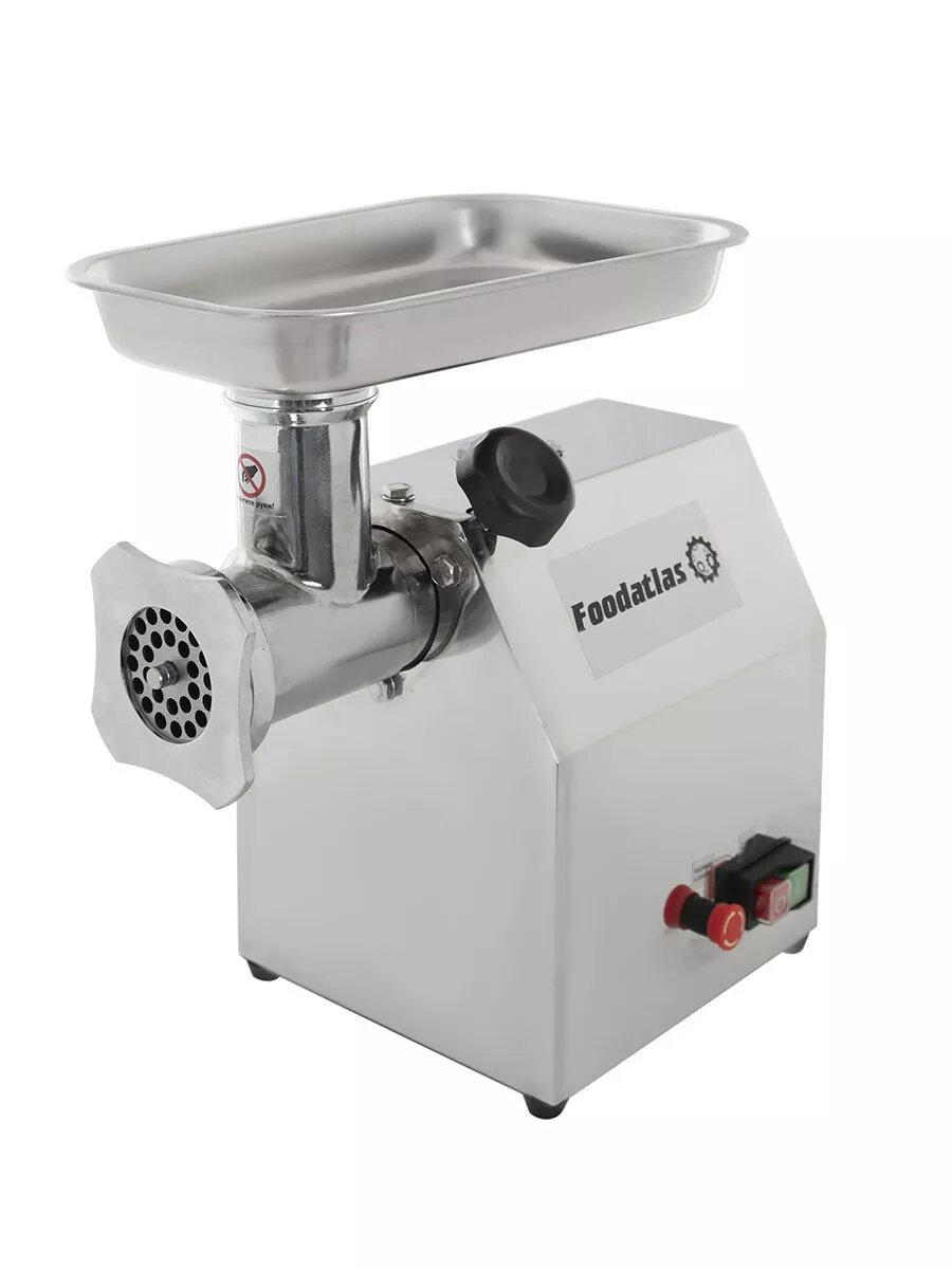 Мясорубка Foodatlas KY-12 Eco, 850 Вт, нержавеющая сталь, серебристый