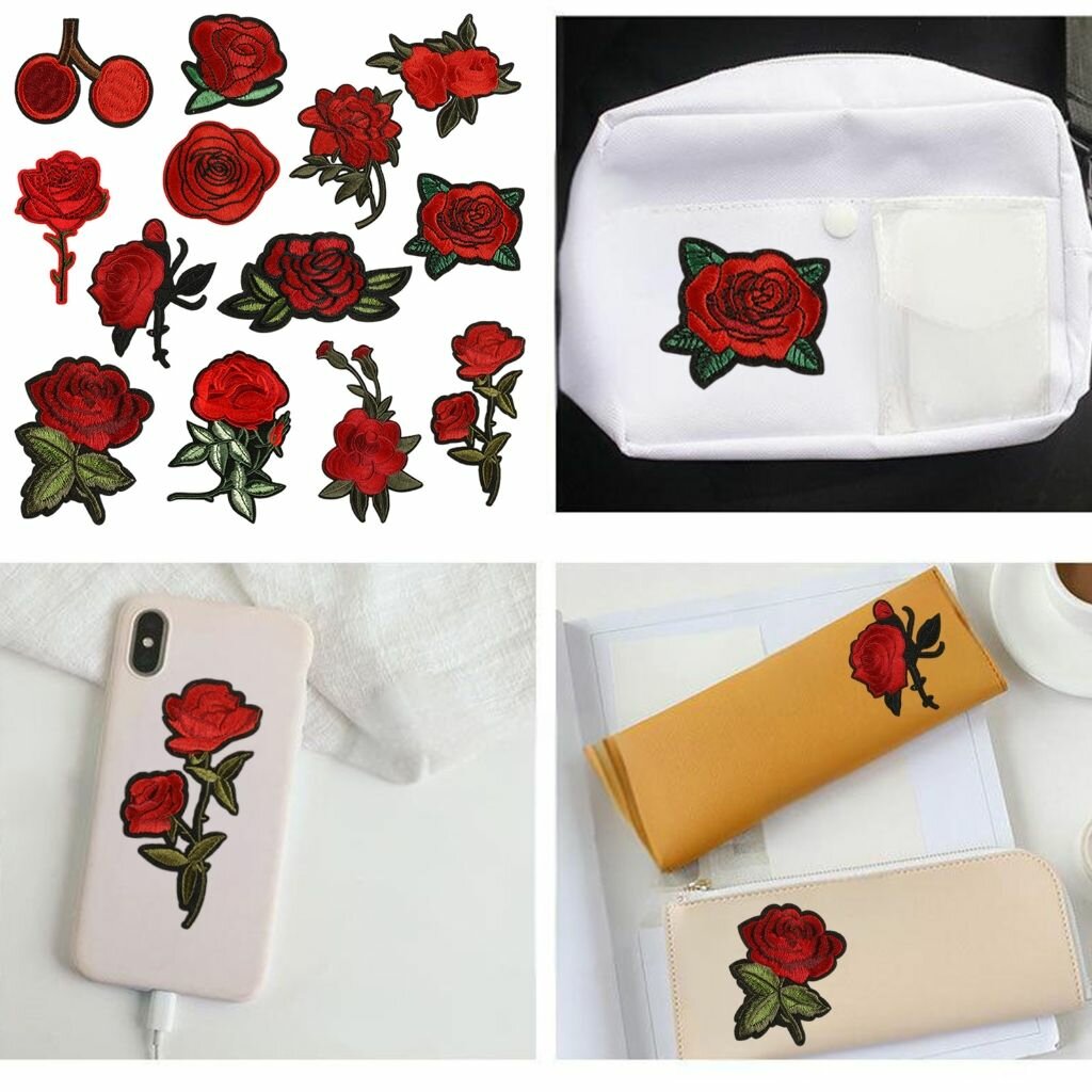 1 набор из 13 наклеек ткани с вышивкой "сделай сам"