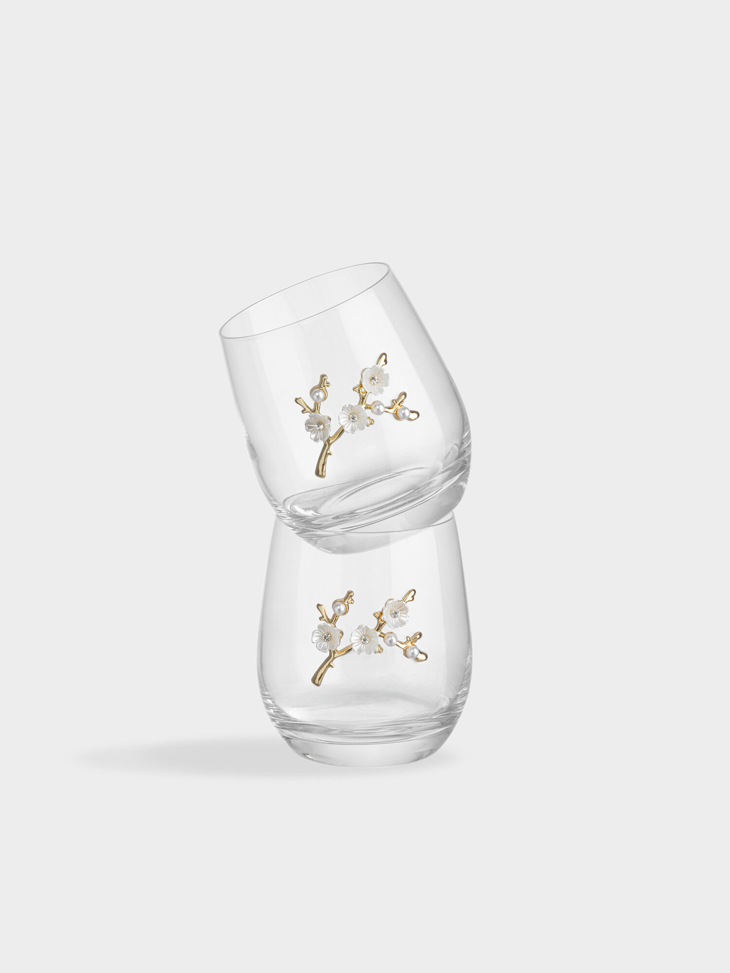 Стакан, 10 см, 340 мл, 2 шт, стекло/металл, Цветы, Lux elements, Kuchenland