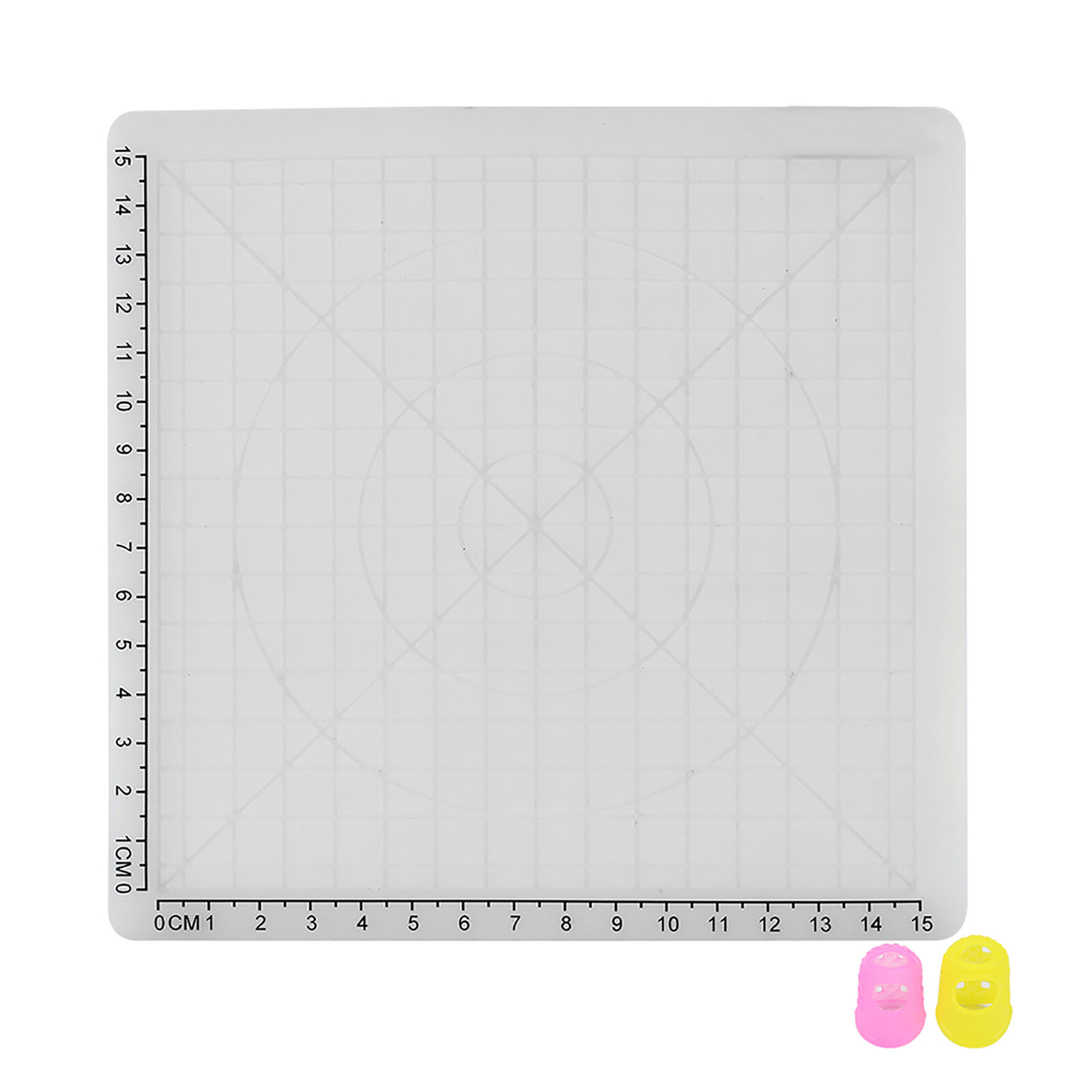 3D Printing Pen Design Mat Soft Silicone Copy Templates with Basic Shapes Extra Two Silicone Finger Caps 3D Pen Drawing Tools White Type D Pack of 1pcs