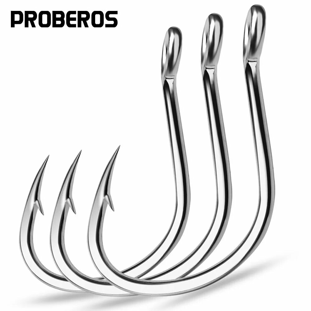 Крючок рыболовный PROBEROS, одинарный, размер 3/0, 10 штук в упаковке, высокоуглеродистая сталь