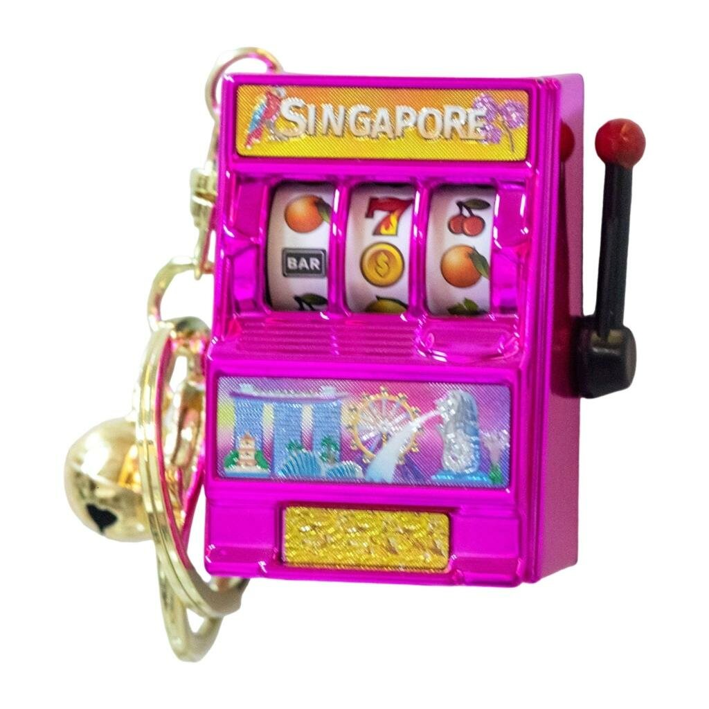 Брелок для ключей с фруктовым автоматом и лотерейным автоматом-Розово-красный
