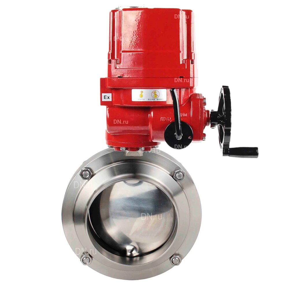 Затвор DN.ru 304-304-EPDM-2W-W-H Ду25 Ру10, с электроприводом DN.ru EX-010 24В