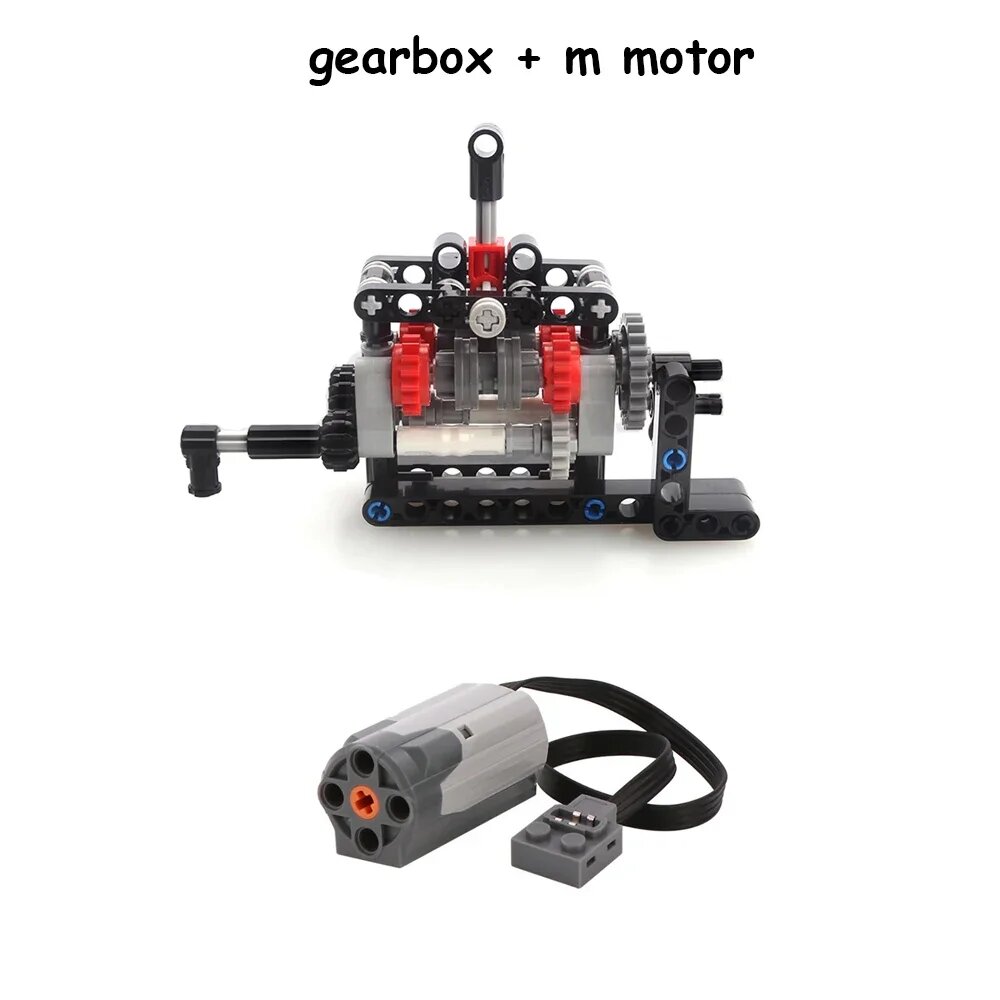 Wishiot MOC 4-скоростная коробка передач для LEGO gearbox motor