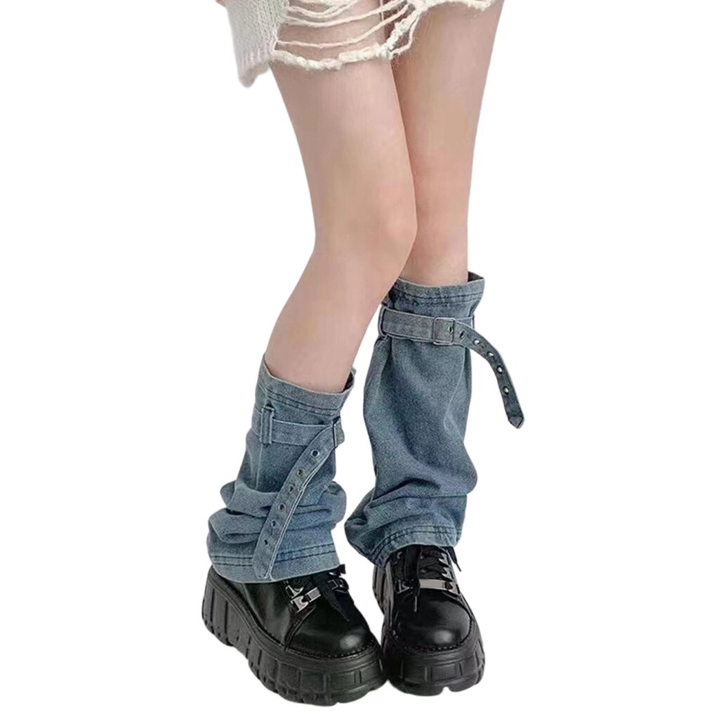 Leg Warmer Denims Flared Leg Sleeve Students Girls Middle Tube Socks Leg Covers