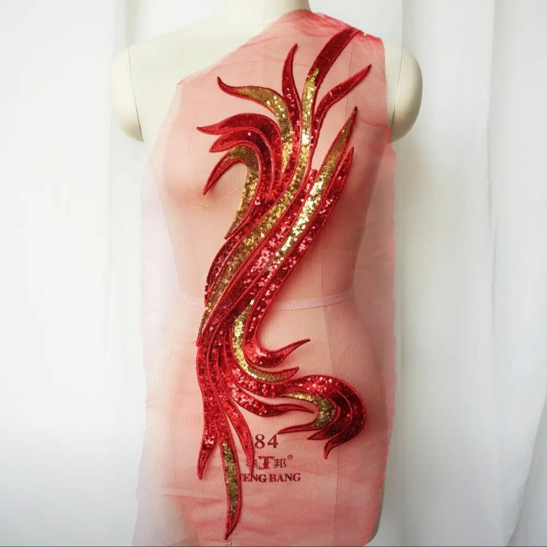 Декор пришивной из пайеток 74*25см