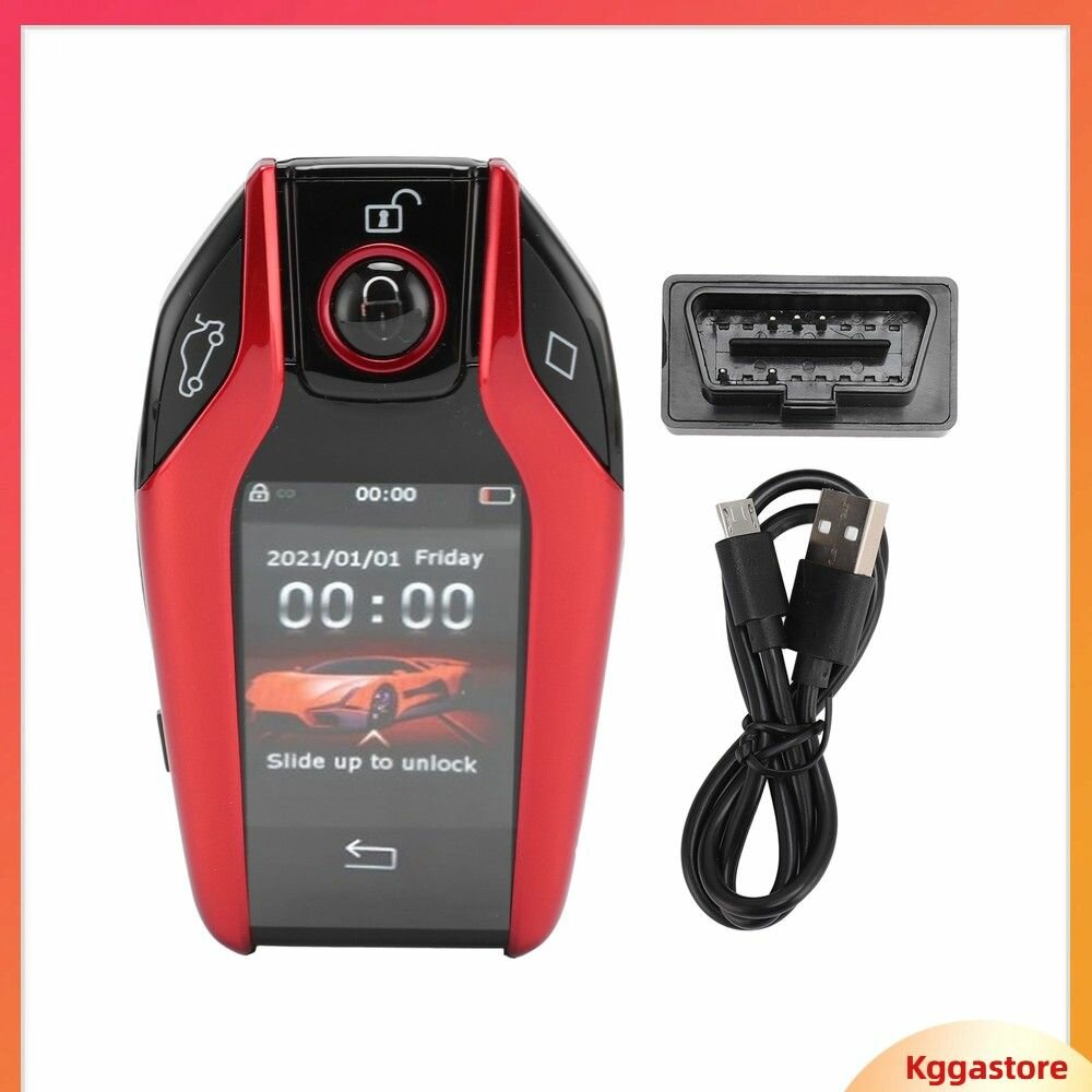 Смарт-ключ для авто, бесключевой, ЖК-сенсорный экран, брелок с защитой от потери, красный