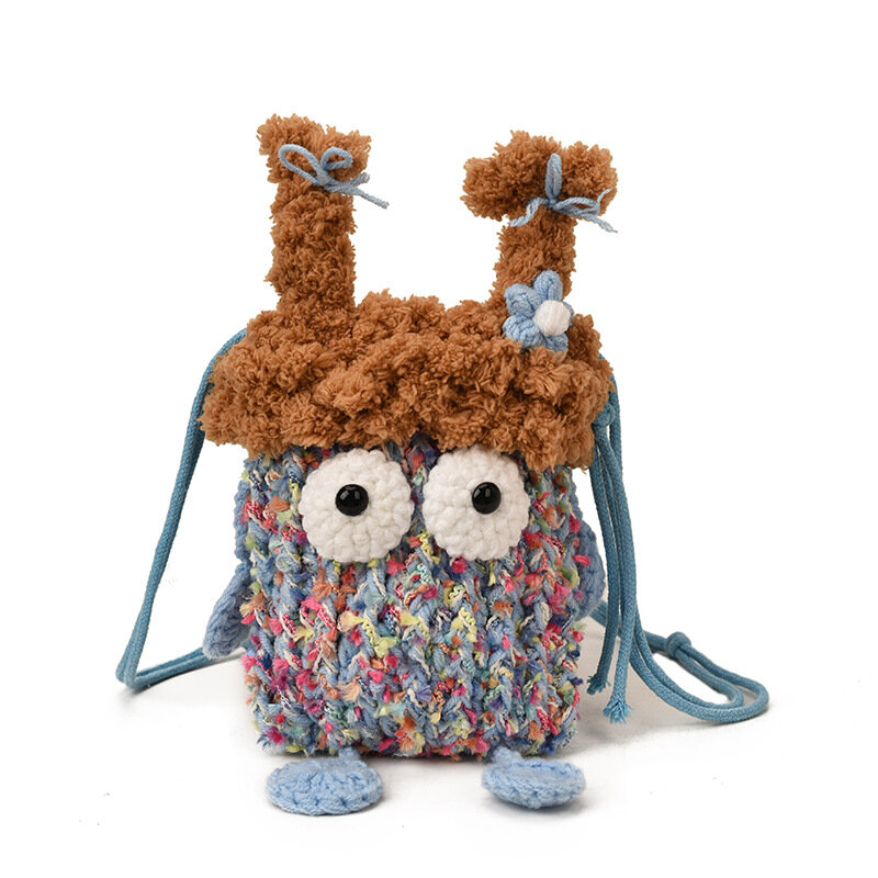 Милая и необычная женская сумка через плечо 2025 года, новая вязаная сумка на одно плечо, корейский стиль, мультяшная сумка в тренде