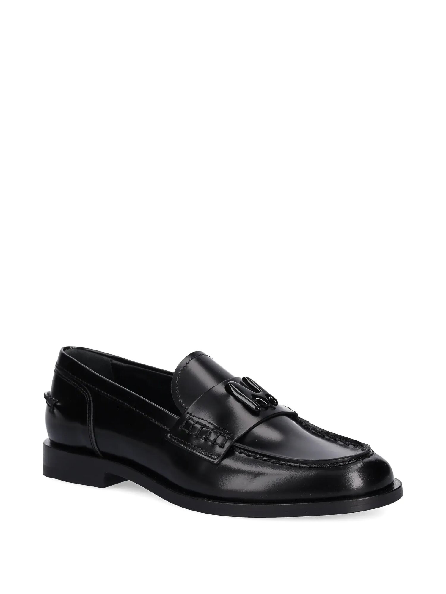 Лоферы MSGM Letter-appliqué loafers, размер 38, черный — фото 1