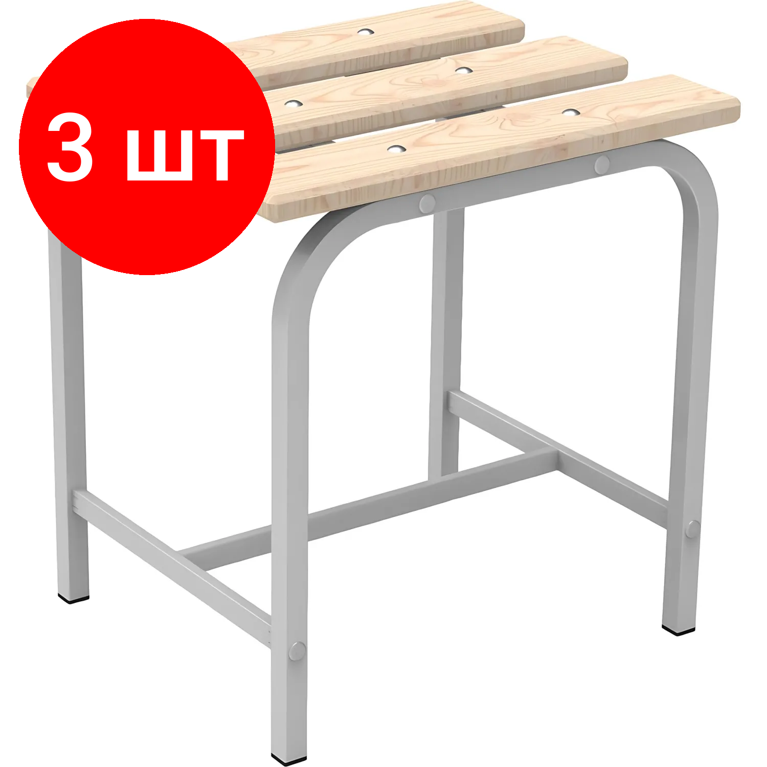 Комплект 3 штук, Скамья TI_СТ дерев. доска, Ш430хГ350хВ450