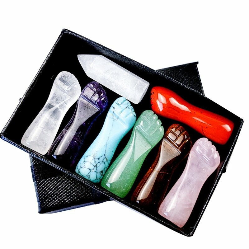 Набор Хрустальных Камней Натуральный Аметист Тигровый Глаз Рейки Драгоценные Камни Столб Камень для Украшения Дома Спальни Гостиной Исцеляющая Медитативная Терапия Подарок