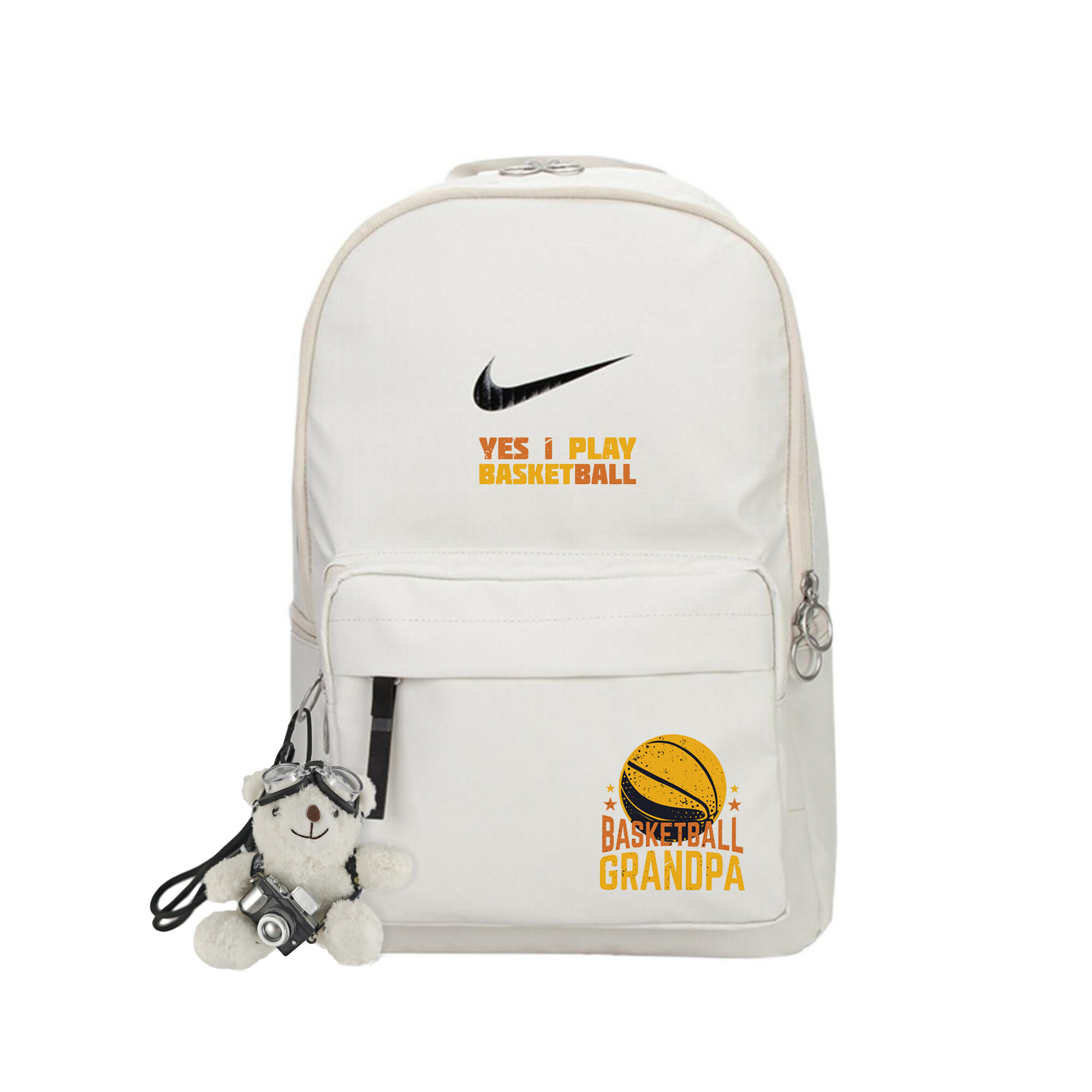 Рюкзак унисекс Nike Fabric Medium, белого и черного цвета