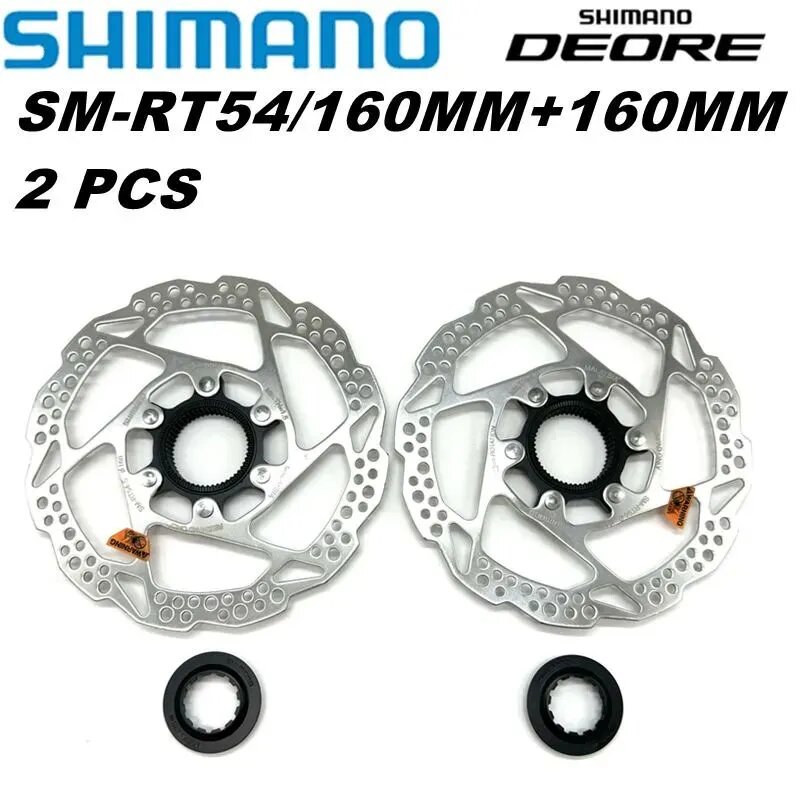 SHIMANO SM RT54 Велосипедный дисковый тормоз с центральным замком, тормозной диск 160 мм,2 шт.
