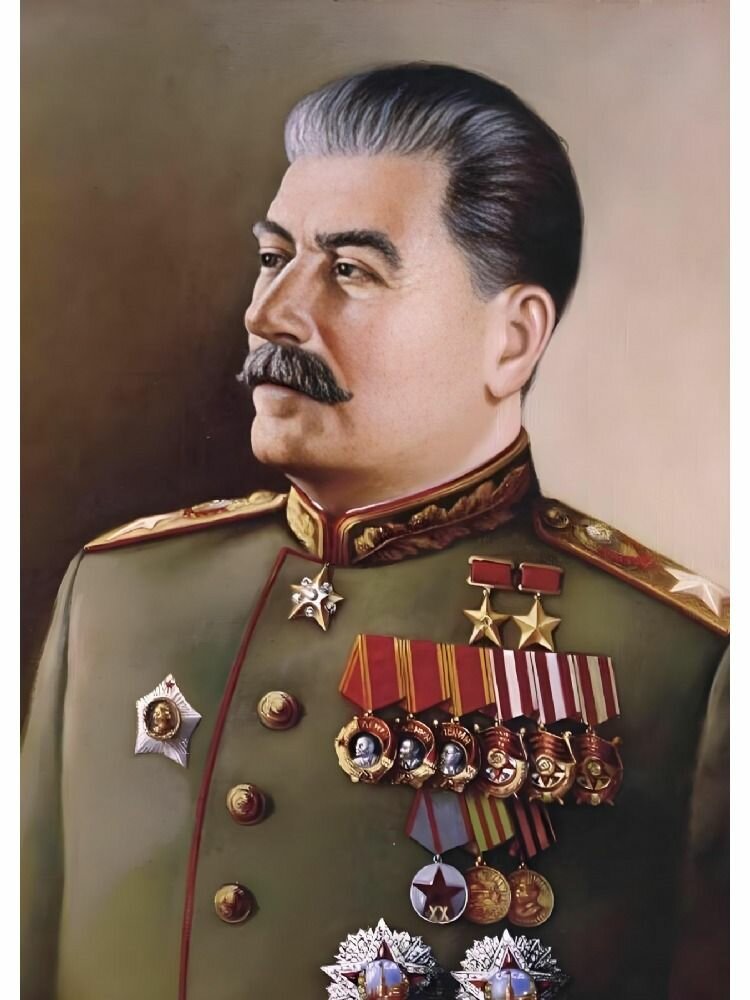Плакат Сталина на холсте