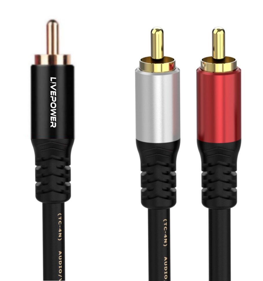 Шнур для сабвуфера/разветвитель RCA (M) - 2RCA (M) Premium 1.0 метр черный