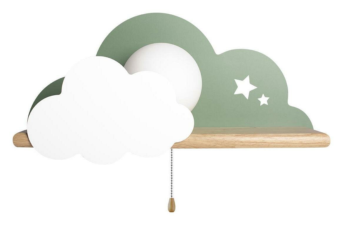 Бра Loft it Axel 10134 Green цвет белый, дерево, зеленый На монтажной пластине Флористика