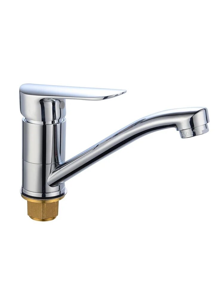 Смеситель для кухни BOOU B8274 -14A с поворотным изливом, хром, глянцевый, однорычажный, латунный, с керамическим картриджем