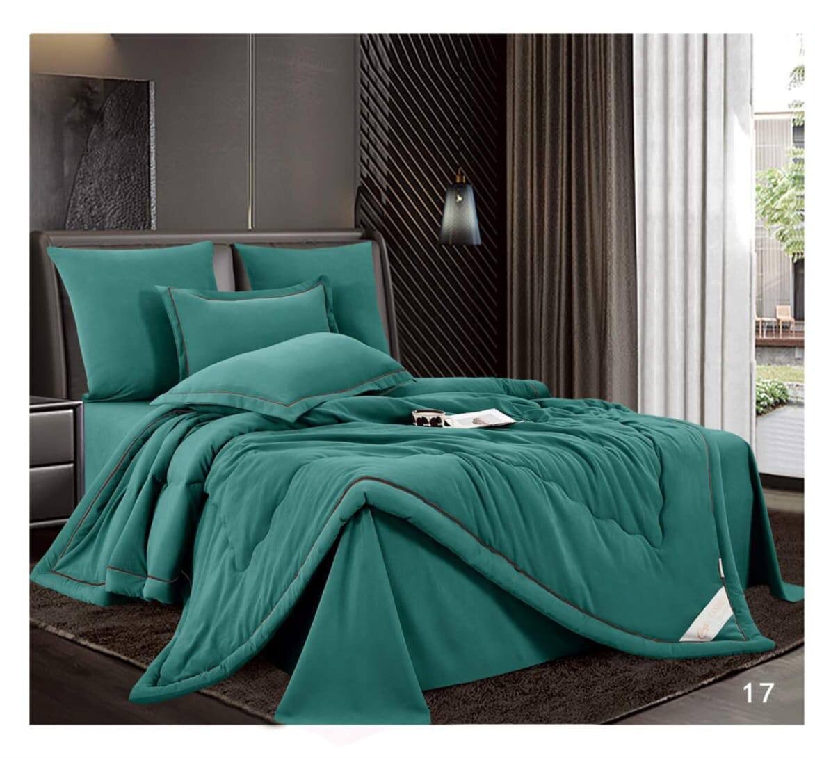 Комплект постельного белья 1.5 полуторный с одеялом бархатный Сатин с ушками