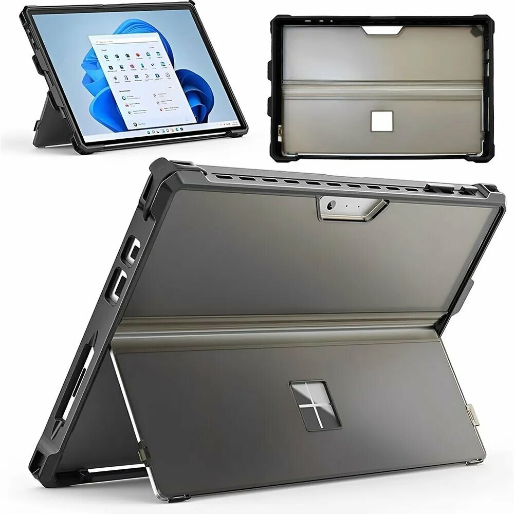 Чехол для Microsoft Surface Pro 7 Plus, Pro 7, Pro 6, Pro 5, Pro 4 и LTE в сером цвете с подставкой и точной подгонкой