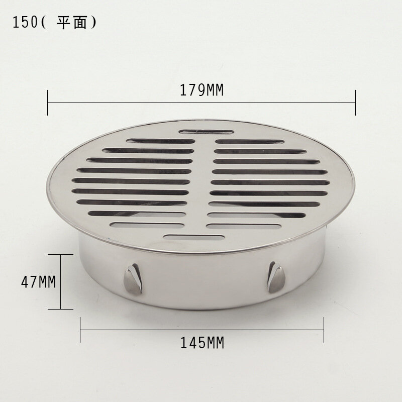 Нержавеющая сталь, круглый слив для пола, крышка сливного отверстия, карточный тип, большой слив, антизасорение, дренаж для дождевой воды на улице