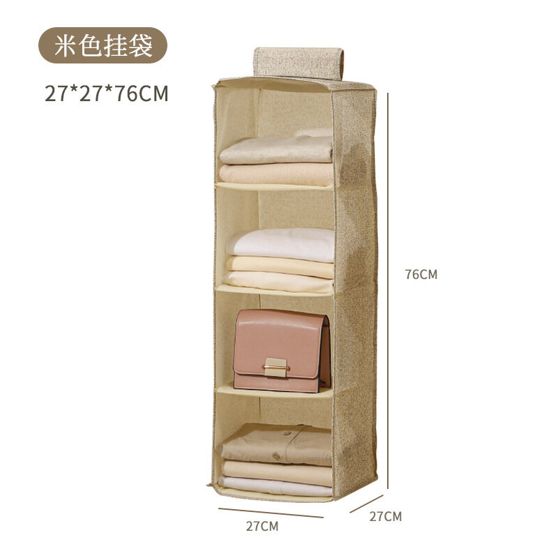 Сумка для хранения на вешалке за дверью, тканевая, большая вместимость, сумка для хранения одежды и мелочей, многослойная, для гардероба, сумка для хранения нижнего белья