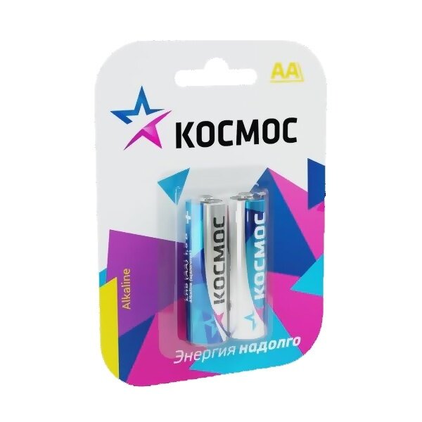 Батарейки Космос Алкалиновые, АА, LR6, 2 BL