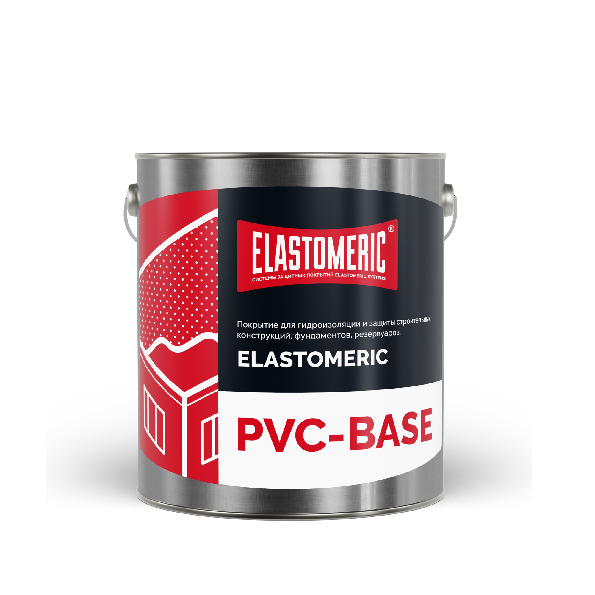 Жидкая ПВХ мембрана для кровли ELASTOMERIC PVC Base - бесшовная гидроизоляция, Белый, 3 кг