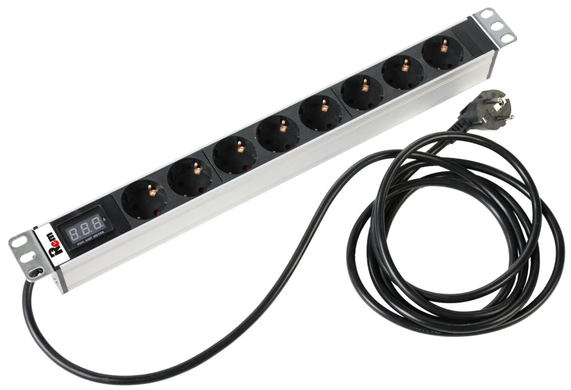 Модуль розеток Rem R-16-8S-AM-440-3, ток 16А, 50 Гц, серебристый