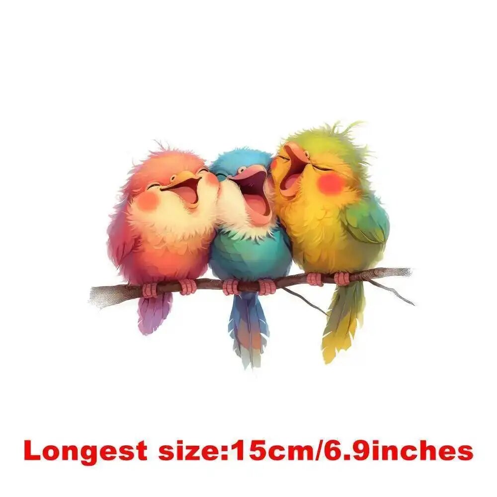 Детские термонаклейки с птицами 15см YTH0526-13