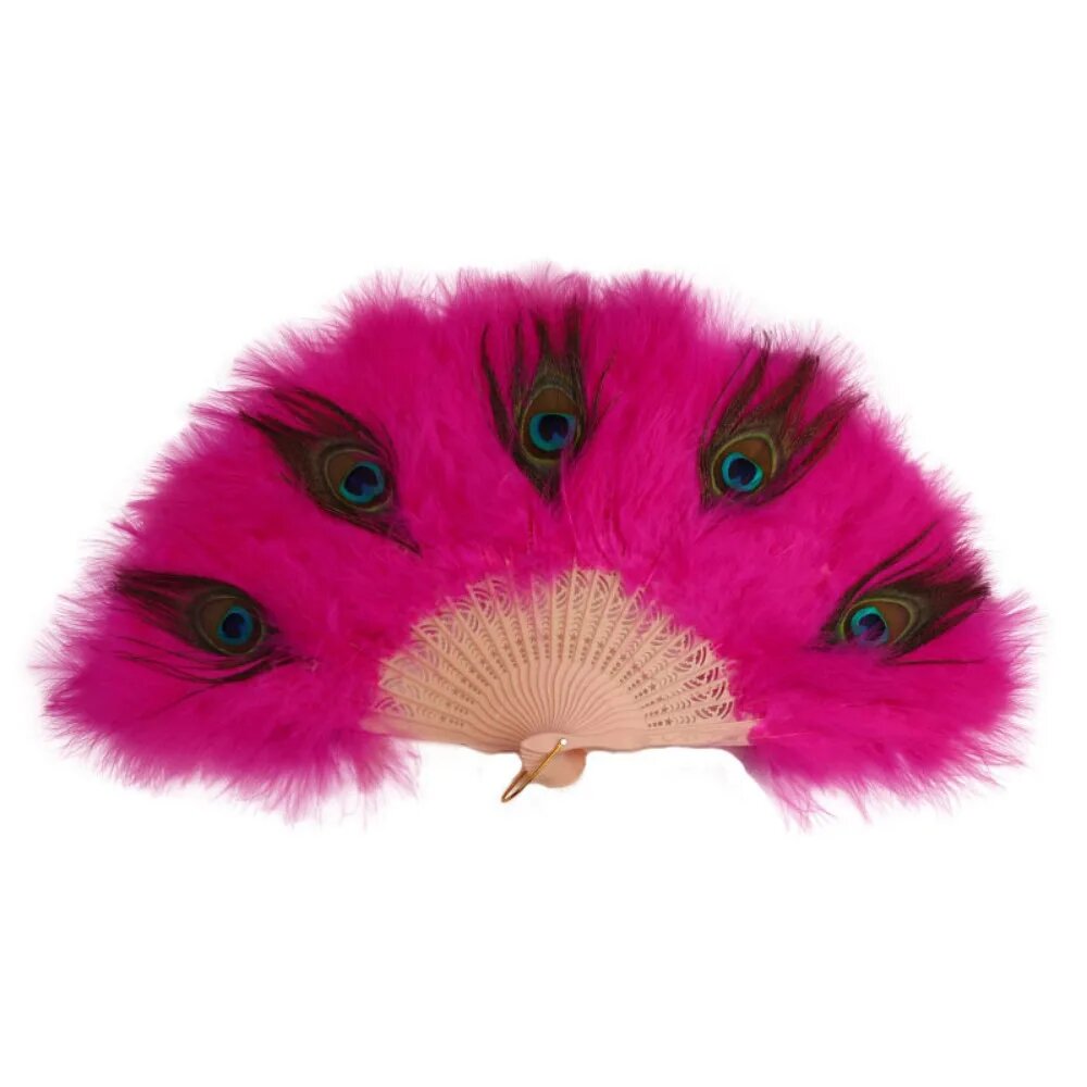 Ручной веер из перьев, 50*30 см Розовый, RoseRed