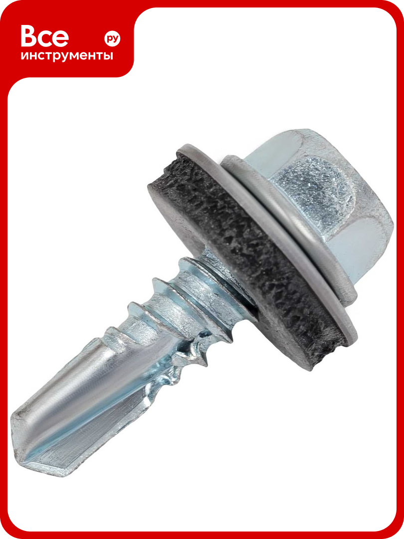 Gigant кровельный саморез цинк 5,5x19 100 шт, внешняя шестигранная головка, пресс‑шайба для металла