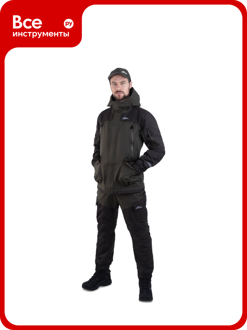 Костюм для рыбалки Grayling Скат V2 т. хаки, р-р 48-50, рост 170-176 демисезонный мембранный, защита от ветра и влаги