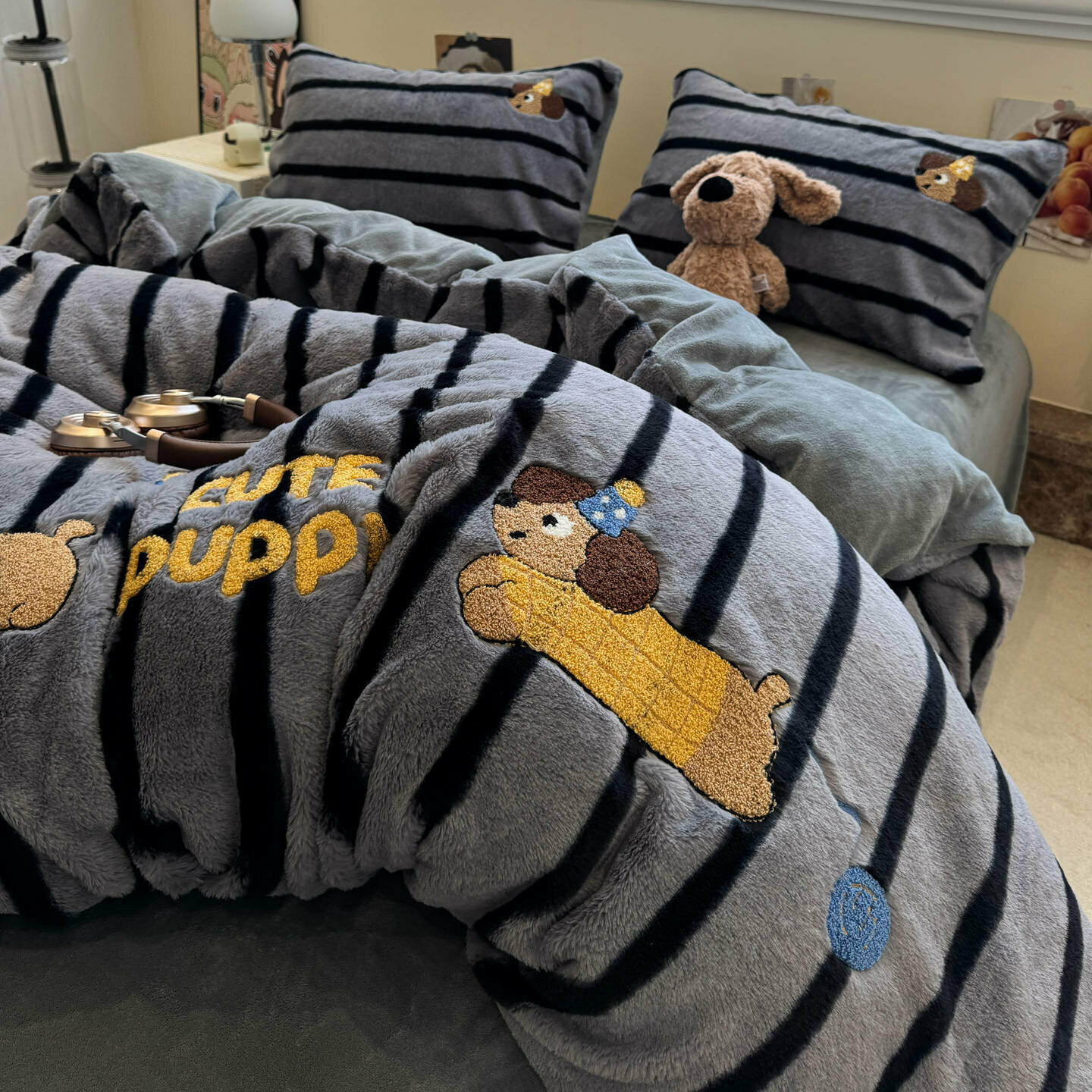 Плюшевый шарик-кролик такса [высокий вес и утолщенный молочный бархат для двойного тепла]_Модель простыни длиной 1,5 м