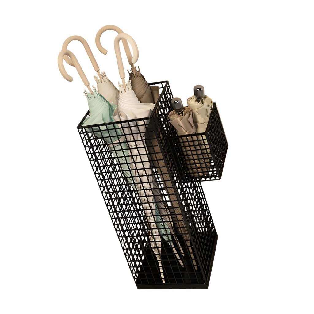 Стойка для хранения зонтиков, ведро для зонтиков на двери дома, стойка для зонтиков, большая емкость для хранения зонтиков на двери дома-1 боковая стойка-черный