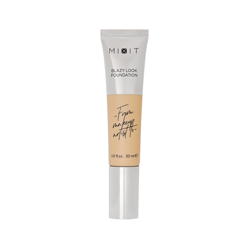 Основа тональная для лица MIXIT BLAZY LOOK FOUNDATION с эффектом сияния тон 01 Vanilla cream