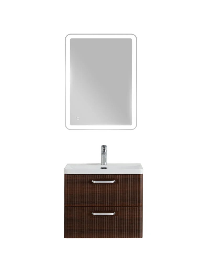 Мебель для ванной комнаты BelBagno Due 60 ручки хром полированный, noce