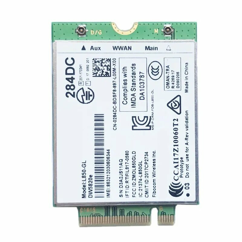DW5820E L850- LTE 4G Карточный модуль 0284DC 284DC совместим с ноутбука 3500 5400