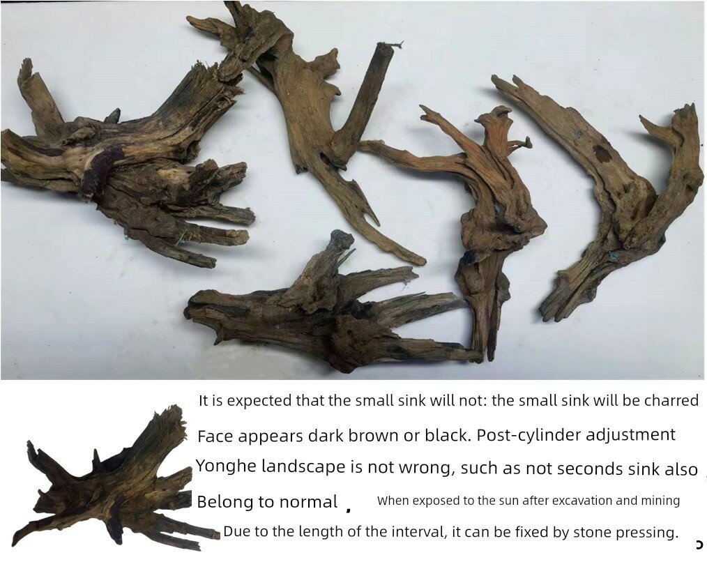 Маленький водонасыщенный дрифтвуд, длина 13-17 см, случайная форма для декора аквариума, одна штука готова