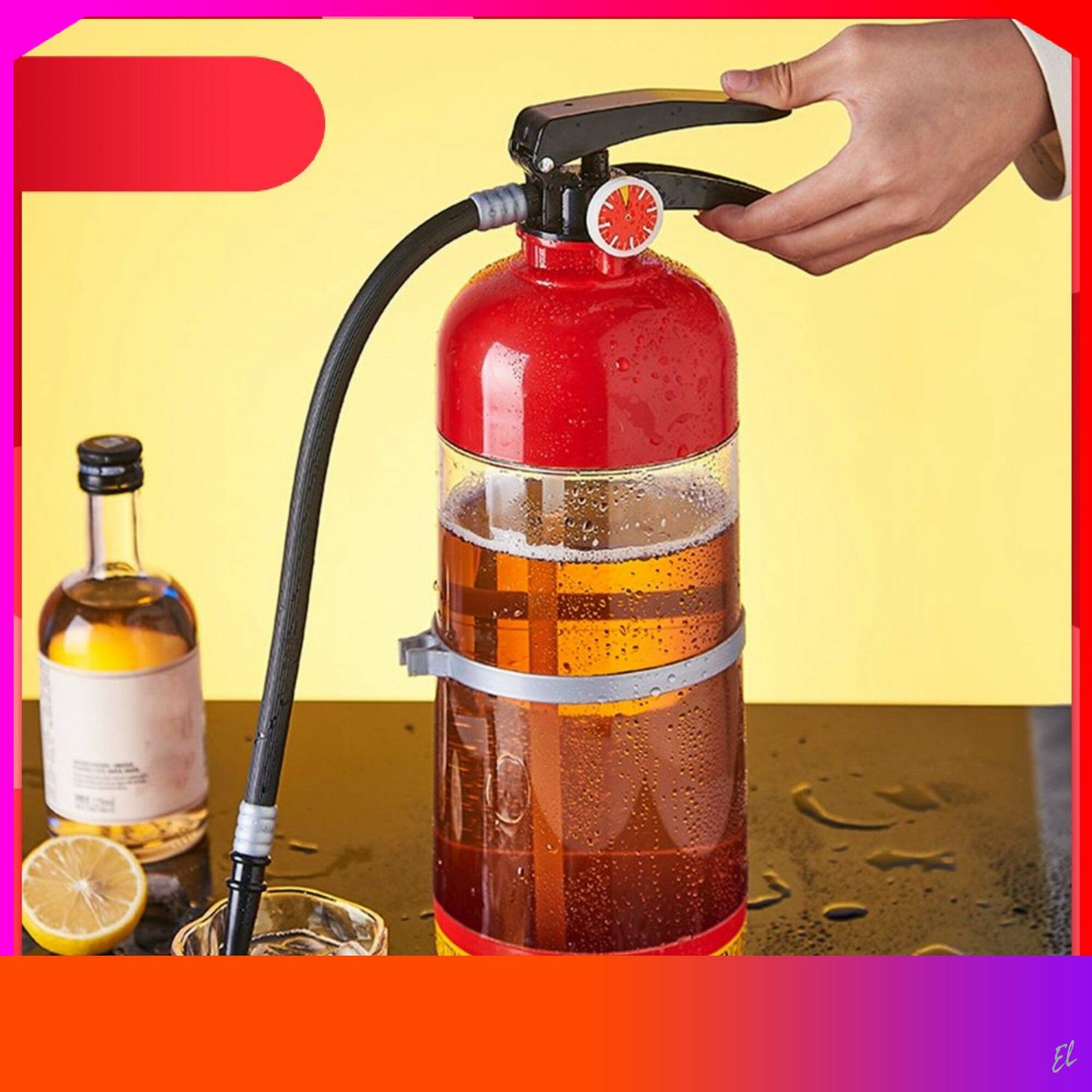 Эксклюзивная кега 3 литра на основе огнетушителя, оснащенная системой фильтрации, предназначена для розлива пива, соков и лимонадов