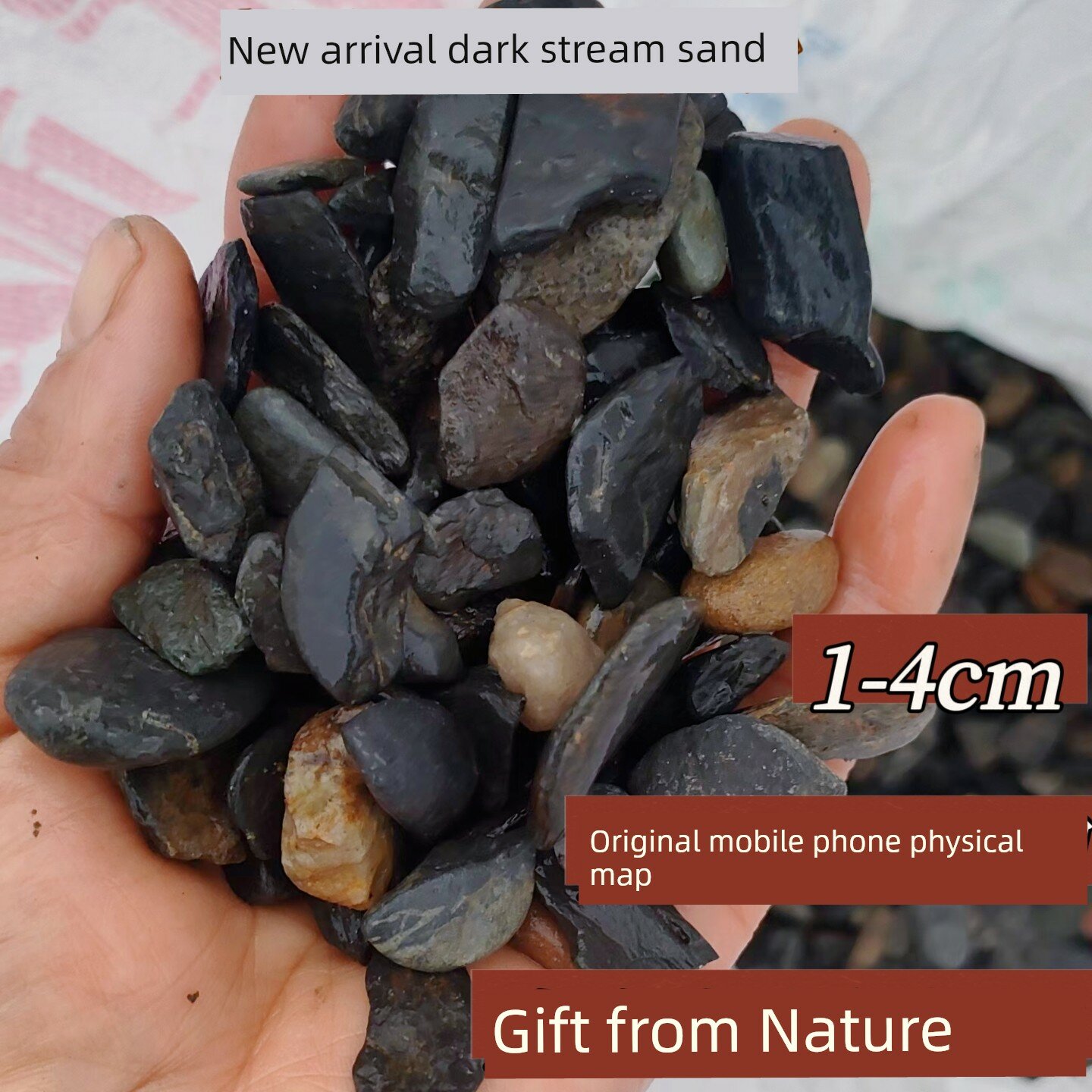 Новый темно-серый природный песок для дна аквариума, натуральный аквариумный песок для ландшафтного дизайна, камни из