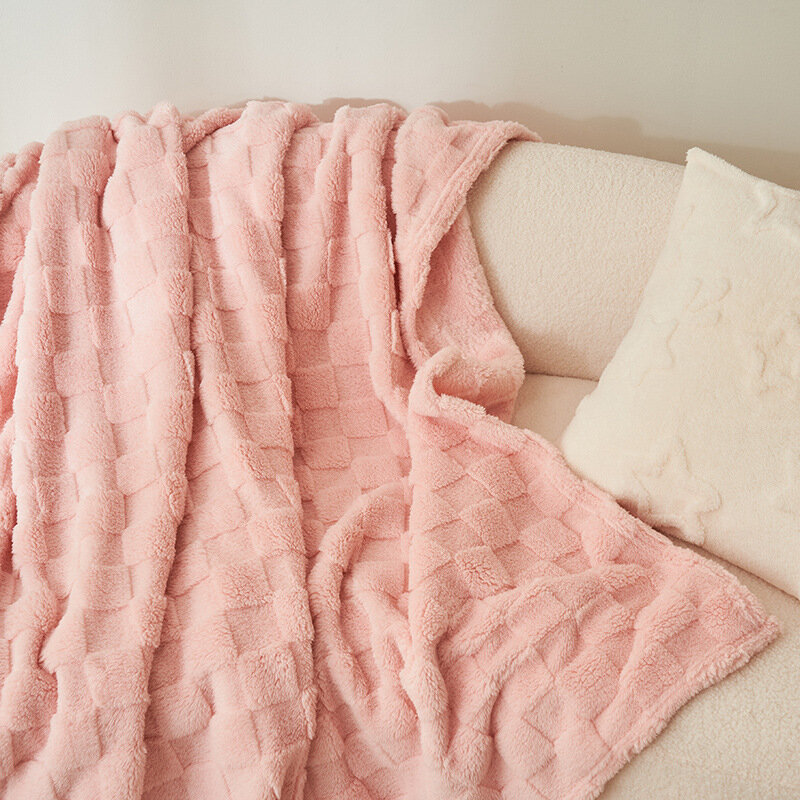 Одеяло из молочного бархата класса А, офисное одеяло для сна, маленькое одеяло, покрывало для дивана, фланелевое вафельное бархатное одеяло, тонкое одеяло для кондиционера, кровать 4
