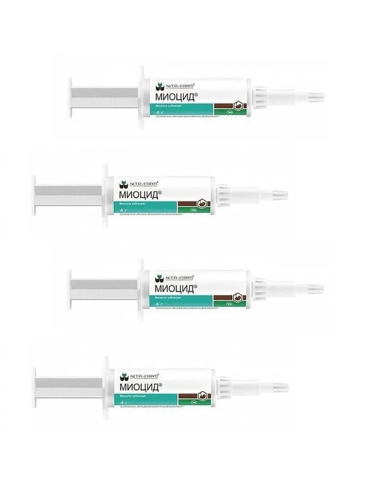 NITA-FARM Миоцид для профилактики мастита у коров в сухостойный период, комплект 4 шт.