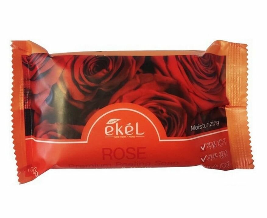 Ekel Косметическое пилинг-мыло для лица и тела с экстрактом розы Rose Peeling Soap, 150 г