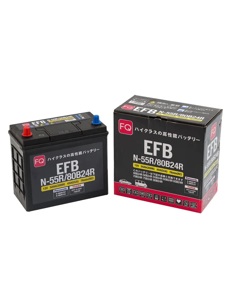 Аккумулятор FQ N-55R 80B24R 12V 50Ач прям. пол.