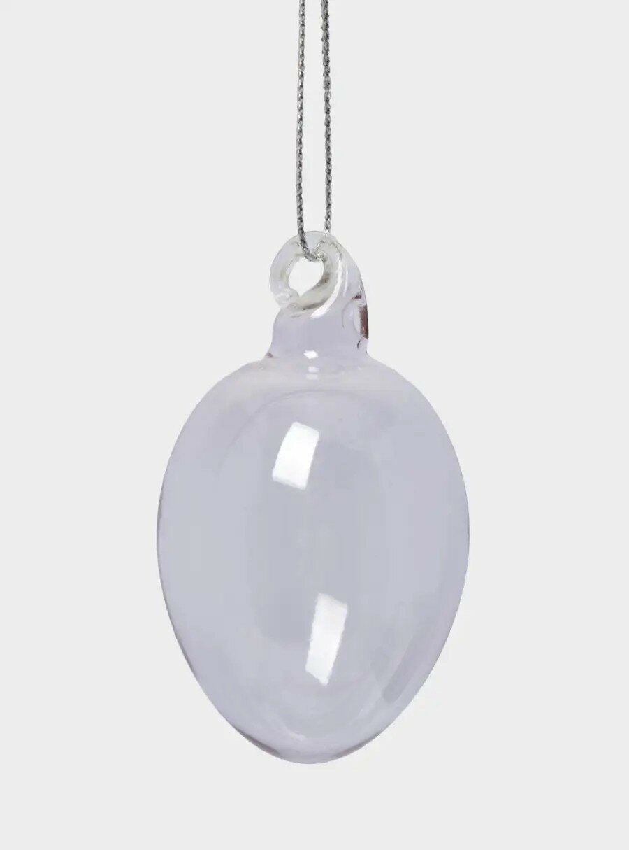 Подвеска декоративная, 4✕6 см, стекло, розовая, Яйцо пасхальное, Interior Easter (Anna Lafarg)