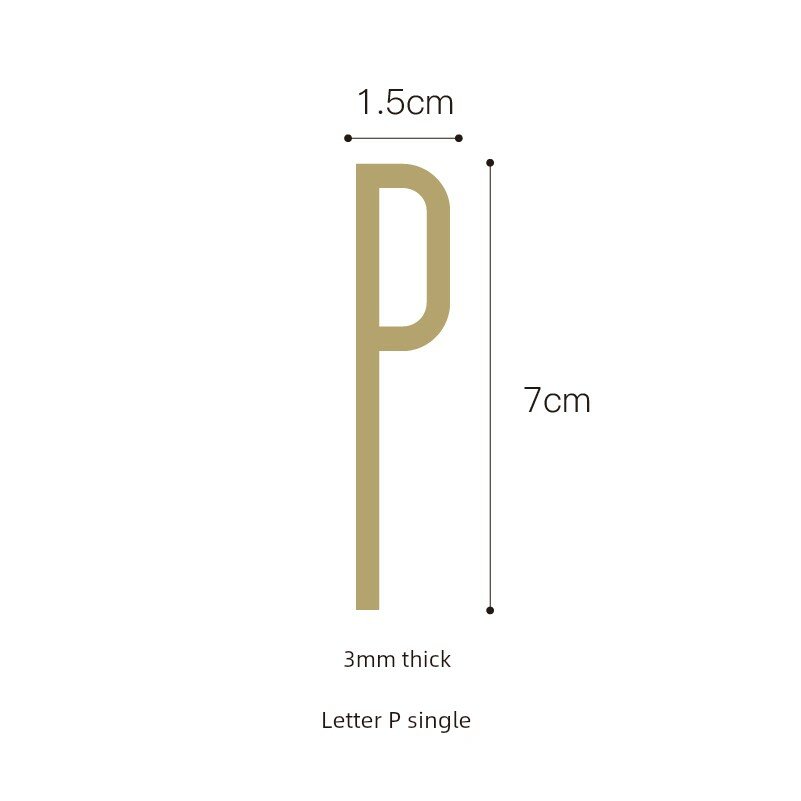 Латунные наклейки на стену с английским алфавитом, металлические украшения для стен, медные наклейки на дверь с