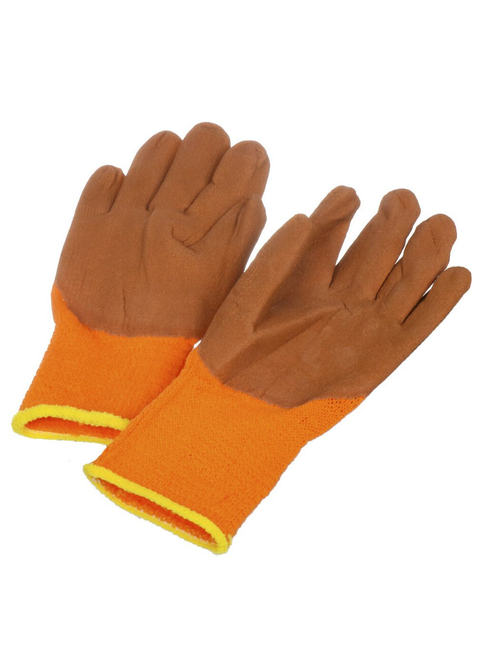 Перчатки обливные, оранжево-коричневая основа, утепленные, Золотая перчатка