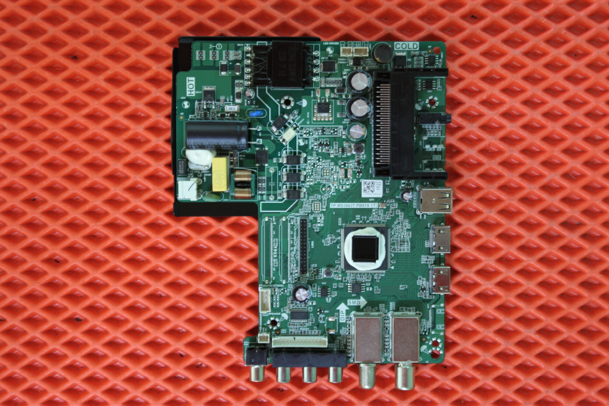 Основная плата (MAIN) TP. MS3663T. PB819 (T) для телевизора DEXP 24HKN1-JMA8 в надёжной упаковке