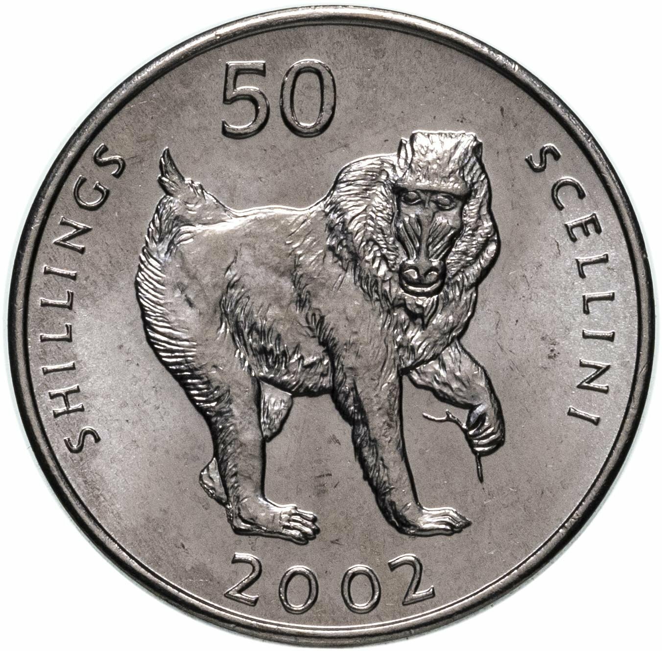 Сомали 50 шиллингов shillings 2002, Сталь, в сохранности UNC