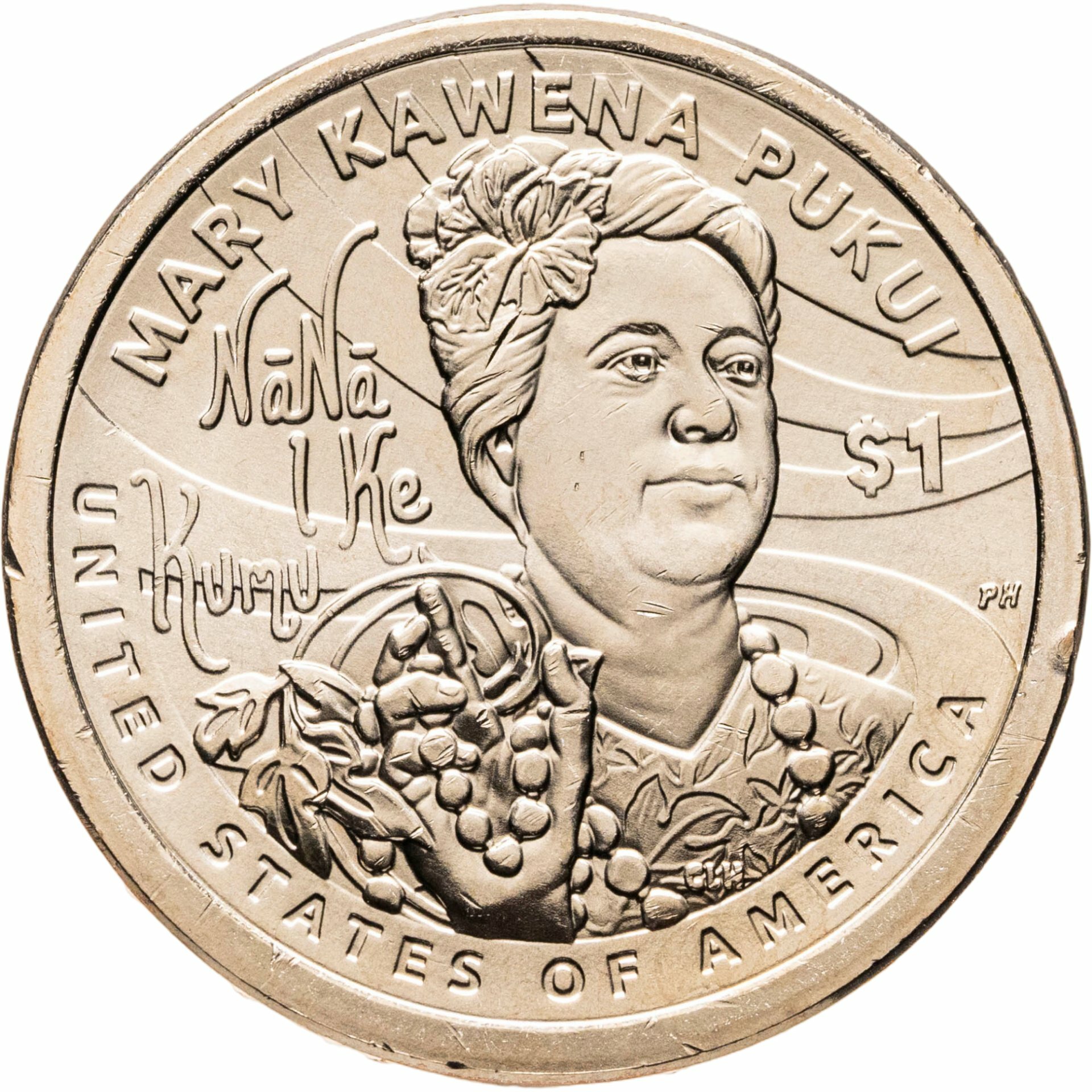 США 1 доллар dollar P 2025 "Коренные Американцы - Мэри Кавена Пукуи", Медь, в сохранности UNC